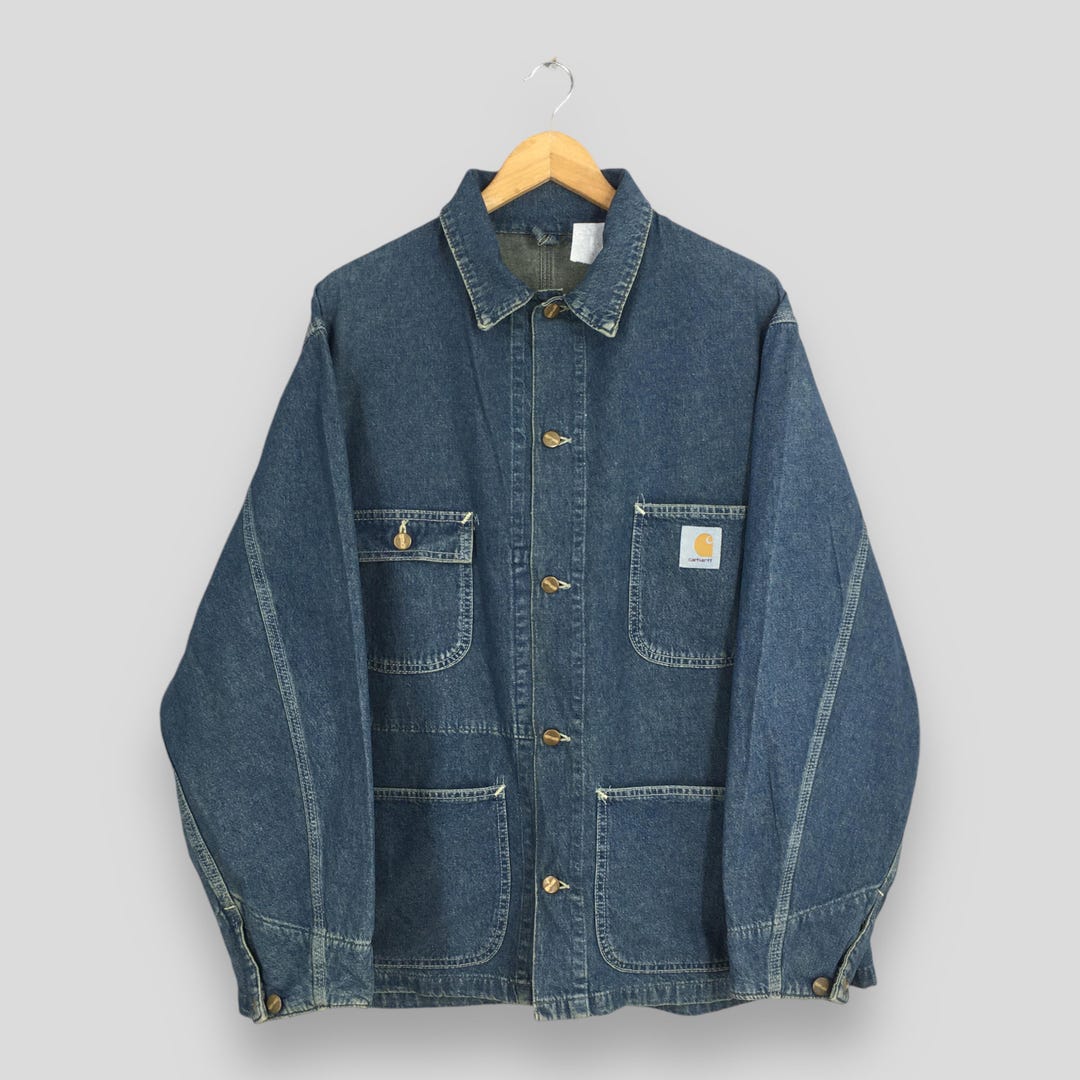 Vintage 80s Carhartt Michigan Denim Chore Workers Jacket Xlarge ...