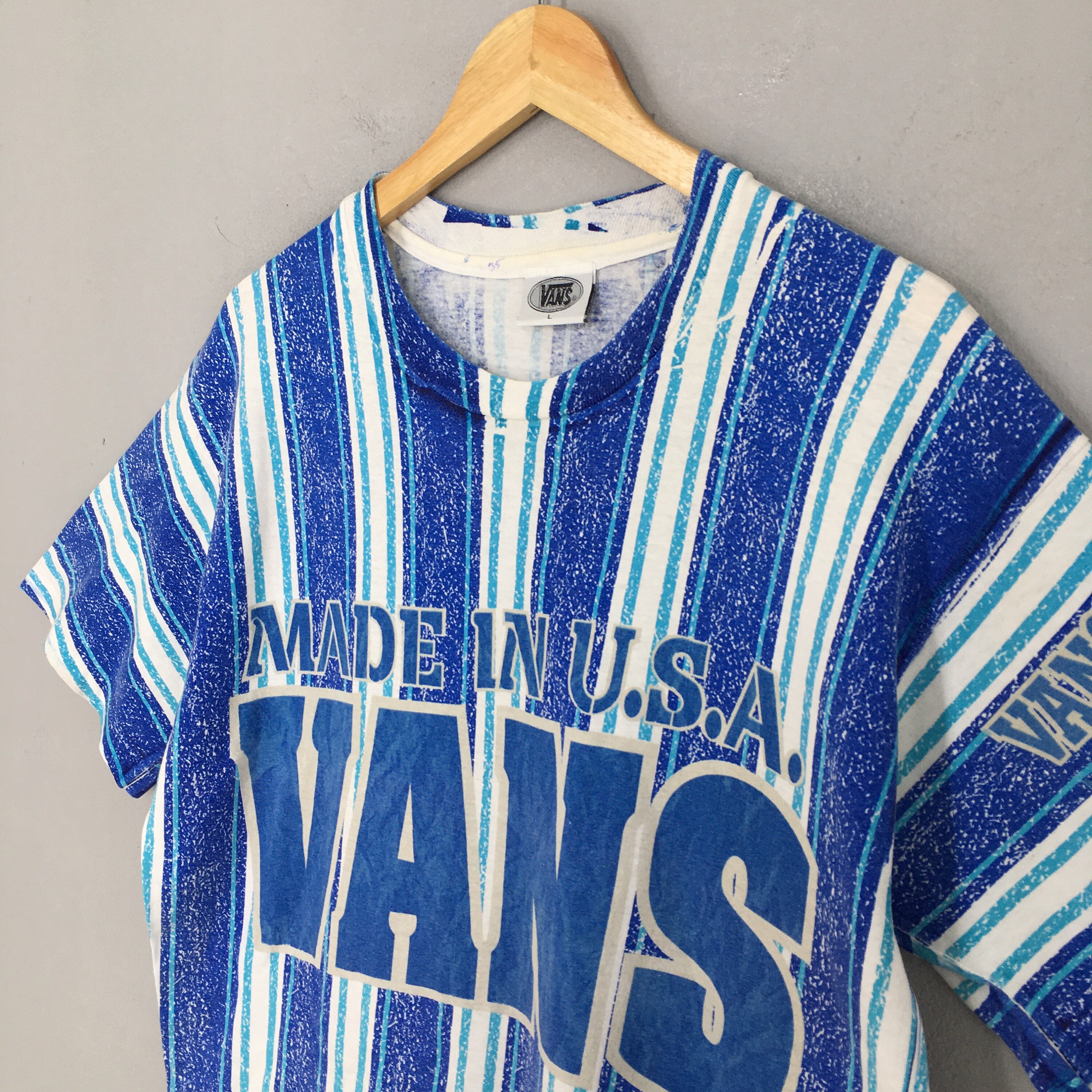 Vintage Vans Usa Blue Stripes T Shirt Medium 90 s Vans Made in Usa Skater Retro Striped Vans of the Walls Thrasher Streetwear Tee Size M Etsy UK
