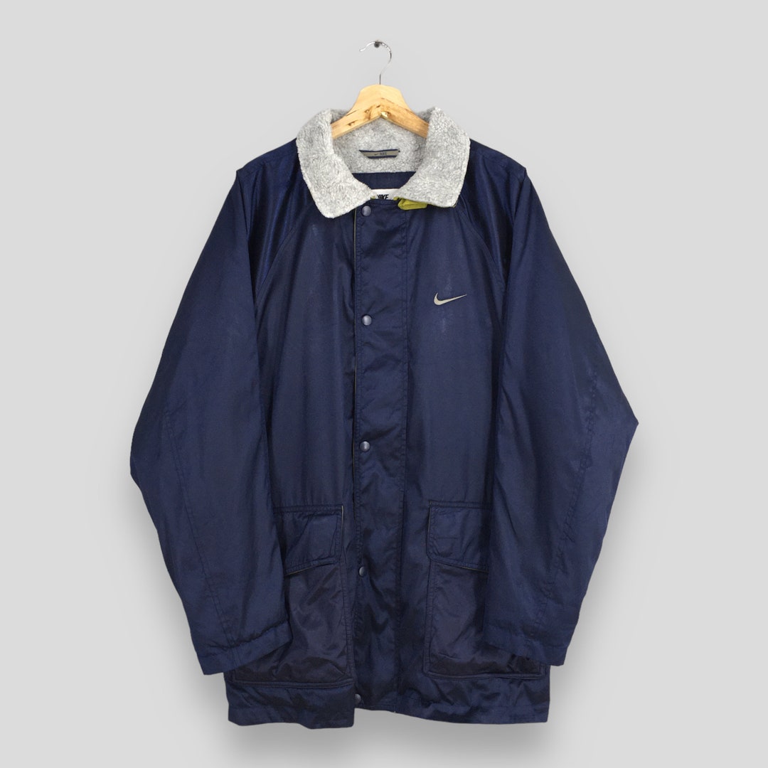 Vintage 90's Nike Swoosh Blue Jacket Large Nike Swoosh Logo Embroidered ...