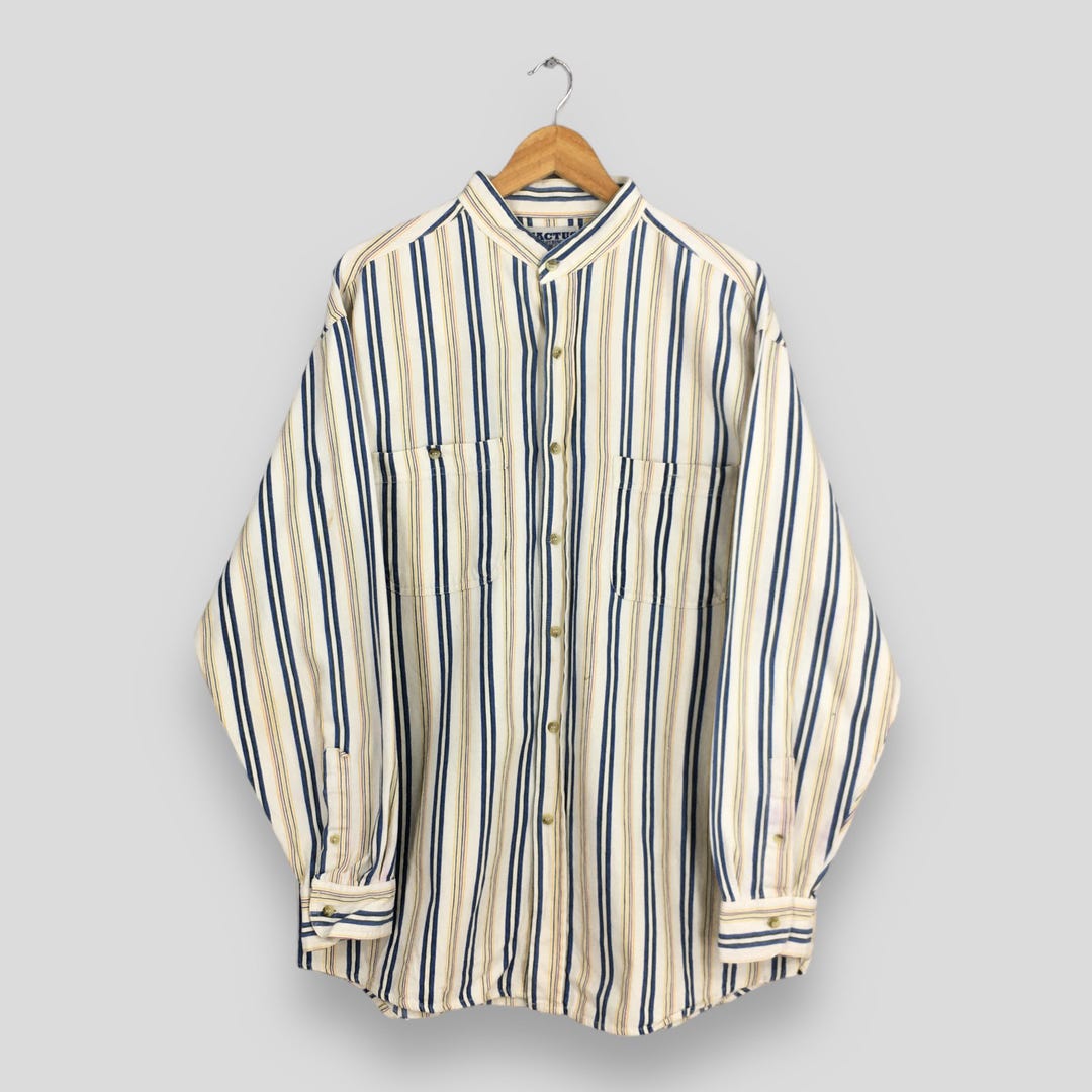 Vintage 90s Multicolor Vertical Stripes Flannel Shirt Large Western ...