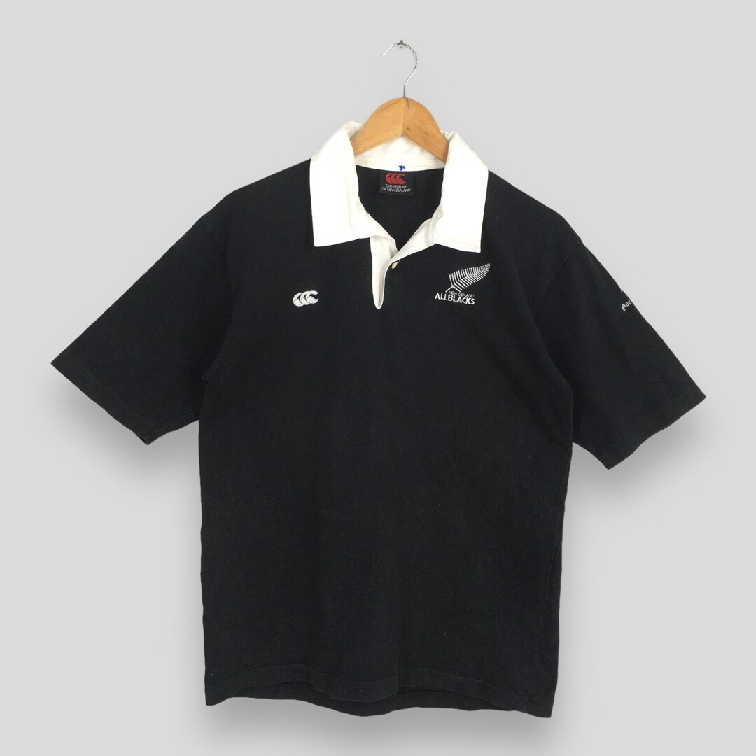 Vintage Canterbury of New Zealand Black Rugby Shirt Medium 90s ...