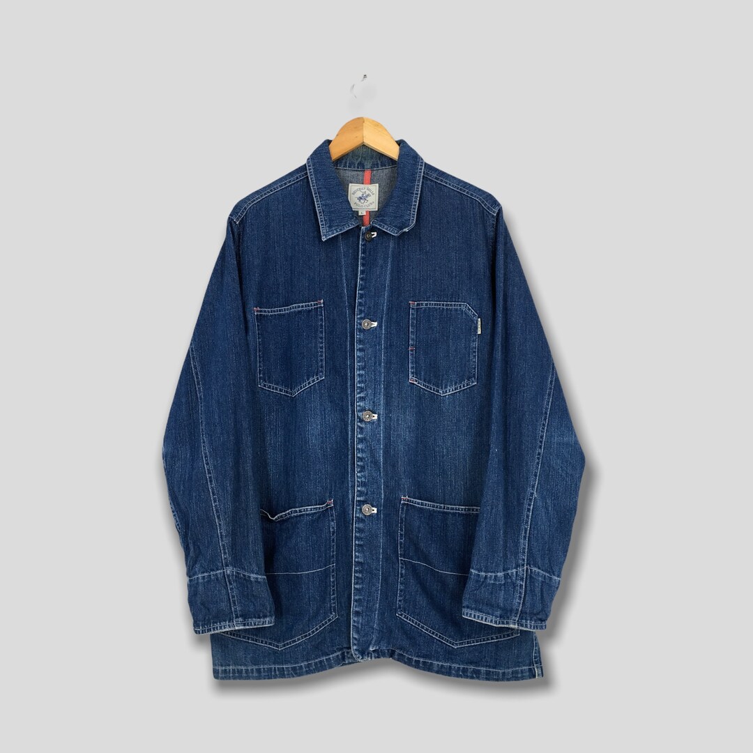 Vintage Beverly Hills Polo Club Denim Workers Jacket Large French Work ...