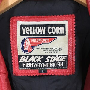Vintage Yellow Corn Motorsports Sledge Hammer Leather Jacket Large Red ...