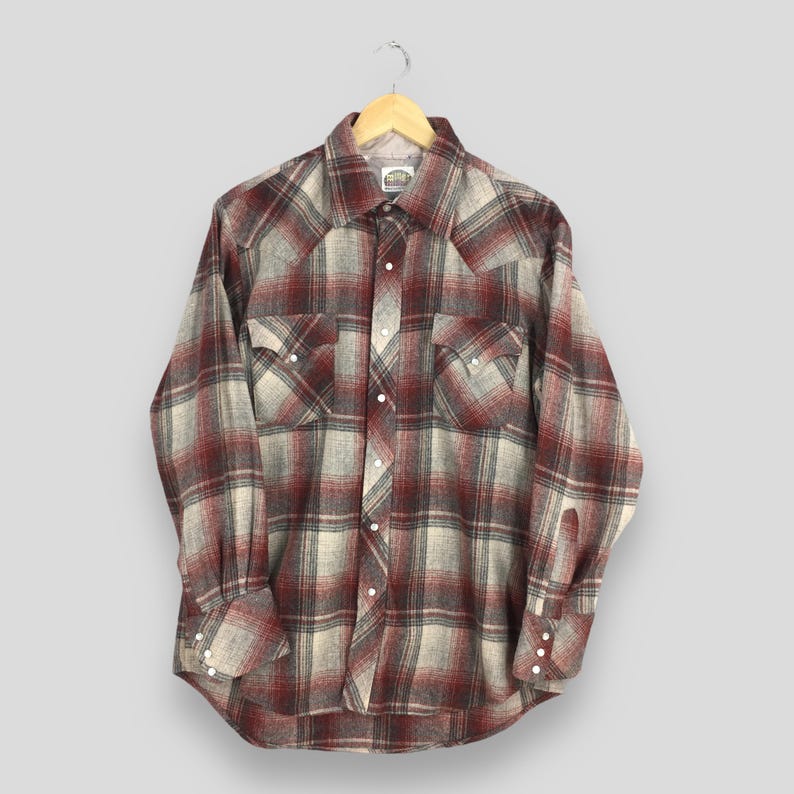 Vintage 80s Miller Plaid Shadow Tartan Checkered Shirt Large Checked ...