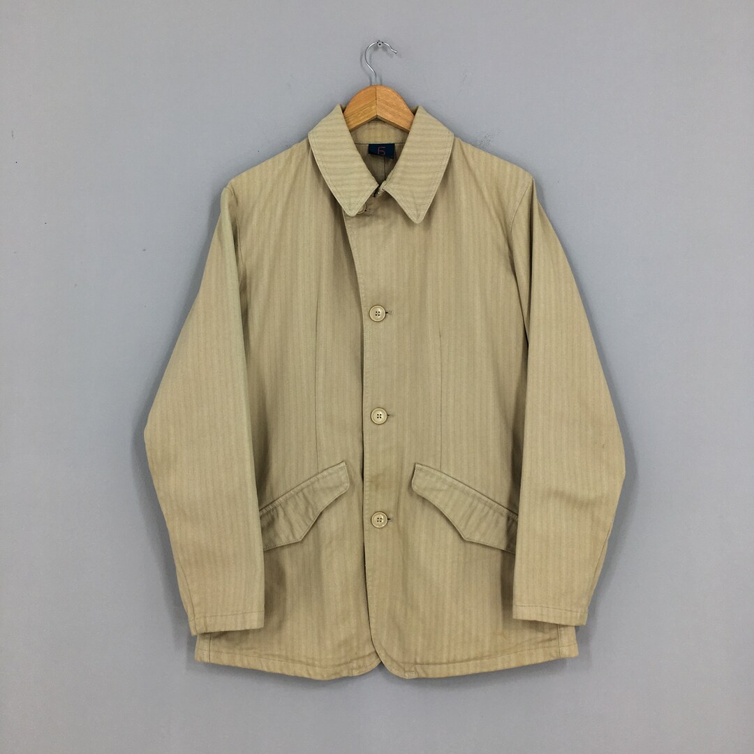 Vintage Work Denim Brown Jacket Medium 1980's Style Workwear Brown ...