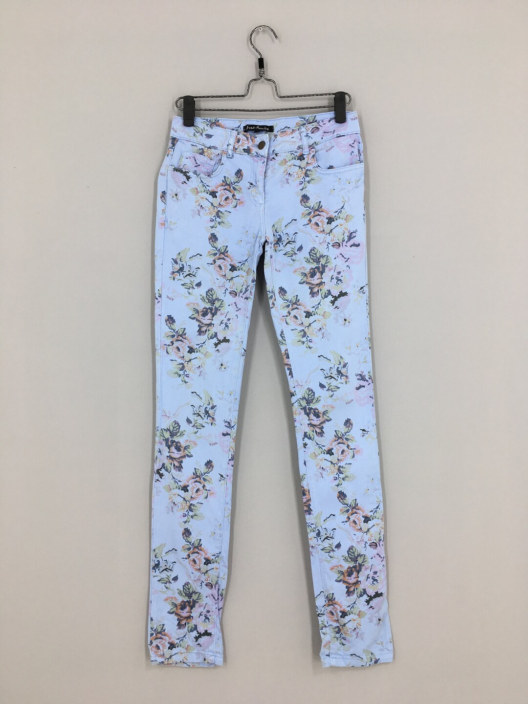 Vintage Multicolour Paisley Floral Roses Blue Printed Pants - Etsy