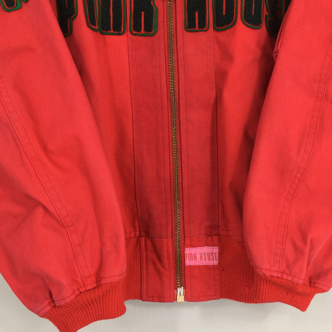 Vintage Pink House Japan Red Bomber Jacket Large 1980s Pink House ...