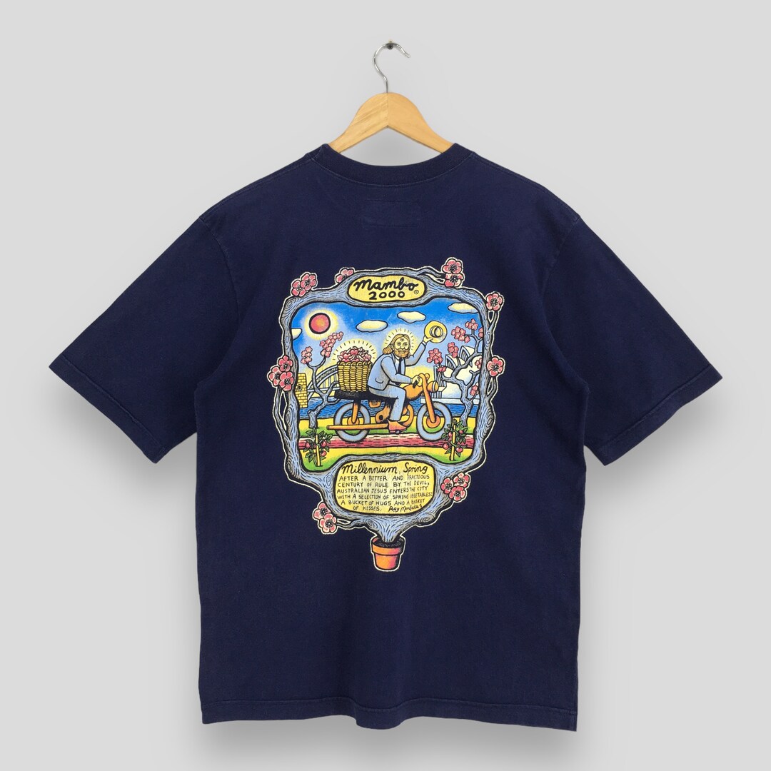 Vintage Mambo 2000 Australia Pop Art Blue T Shirt Small Mambo ...