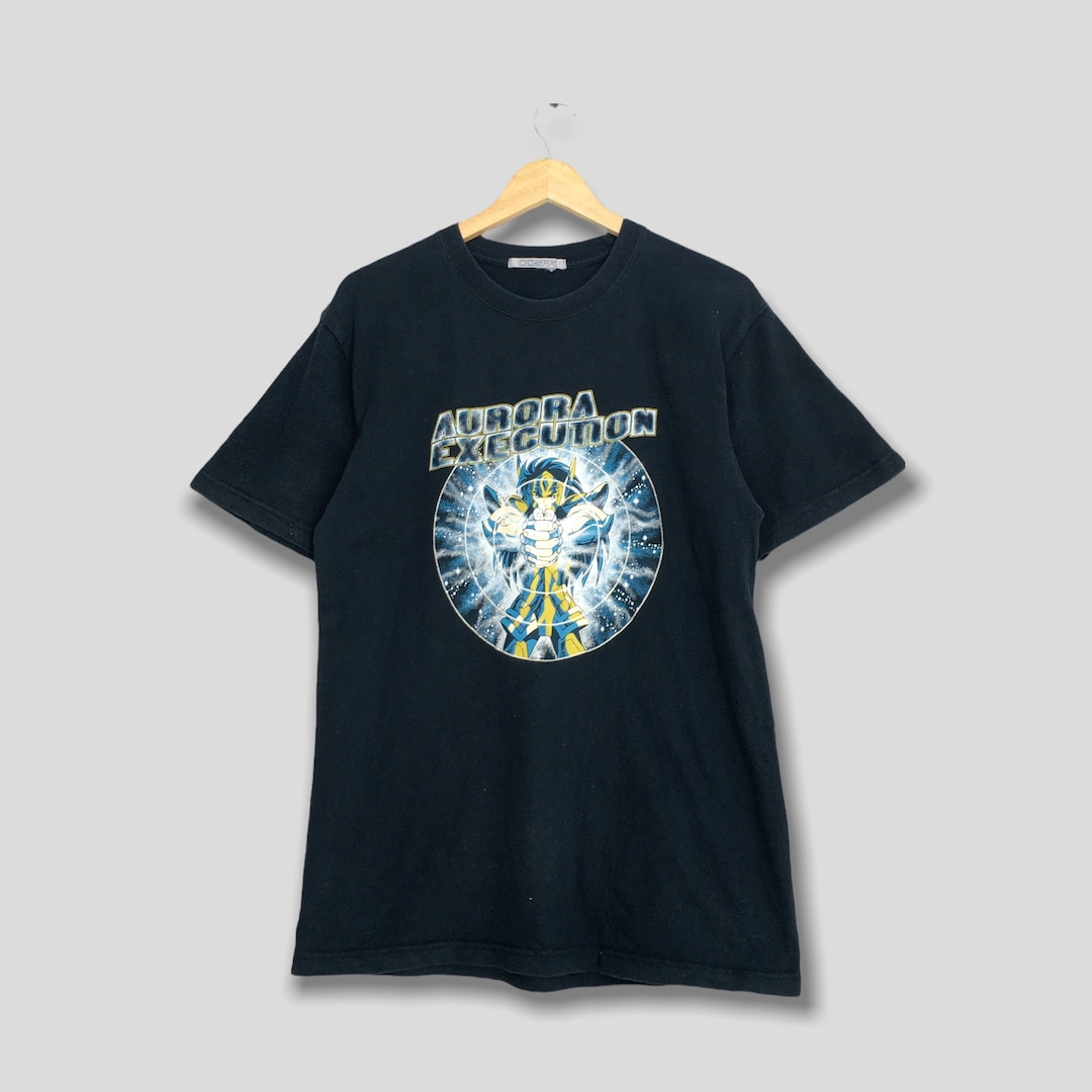 Vintage Aurora Execution Aquarius Camus Anime Japanese Tshirt Medium ...