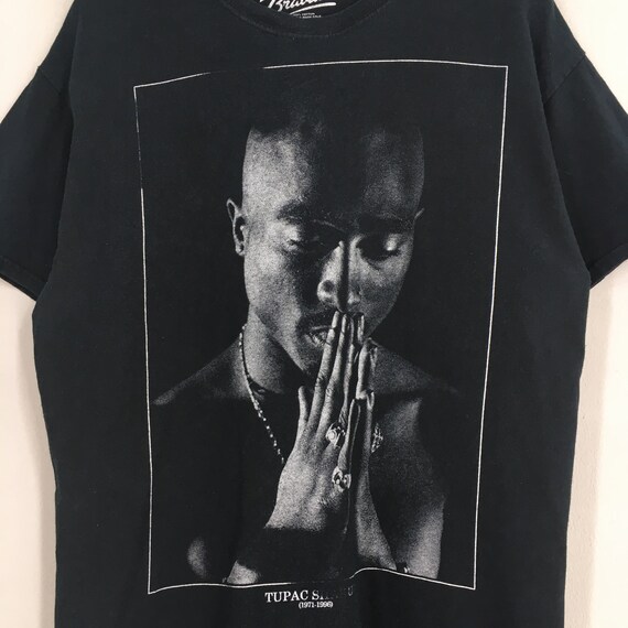 Vintage Y2K Tupac Shakur Rapper Makaveli Black T shir… - Gem