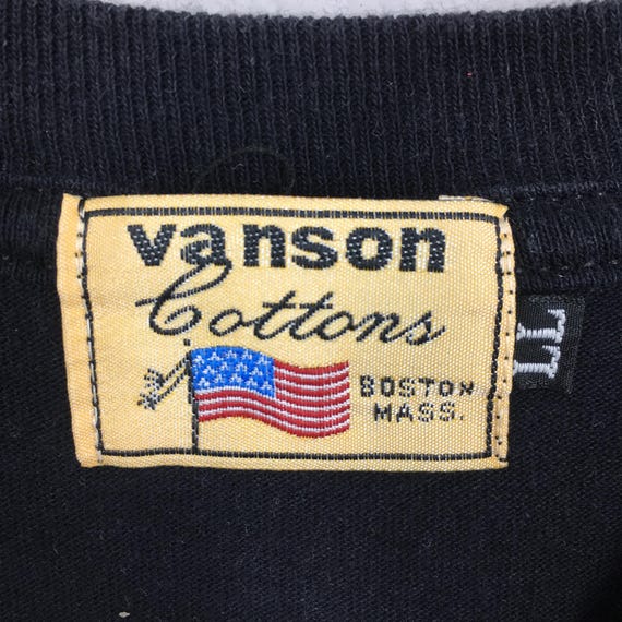 Vintage Vanson Cotton Motorcycle Club Black Tshirt La… - Gem