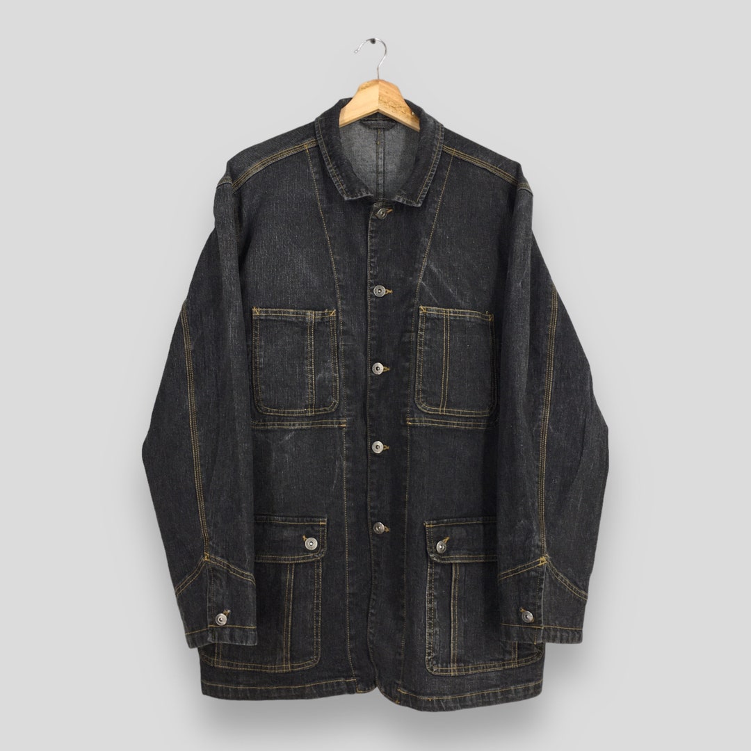 Vintage 1980s Work Wear Jeans Chore Labour Jacket Large Denim Workers ...
