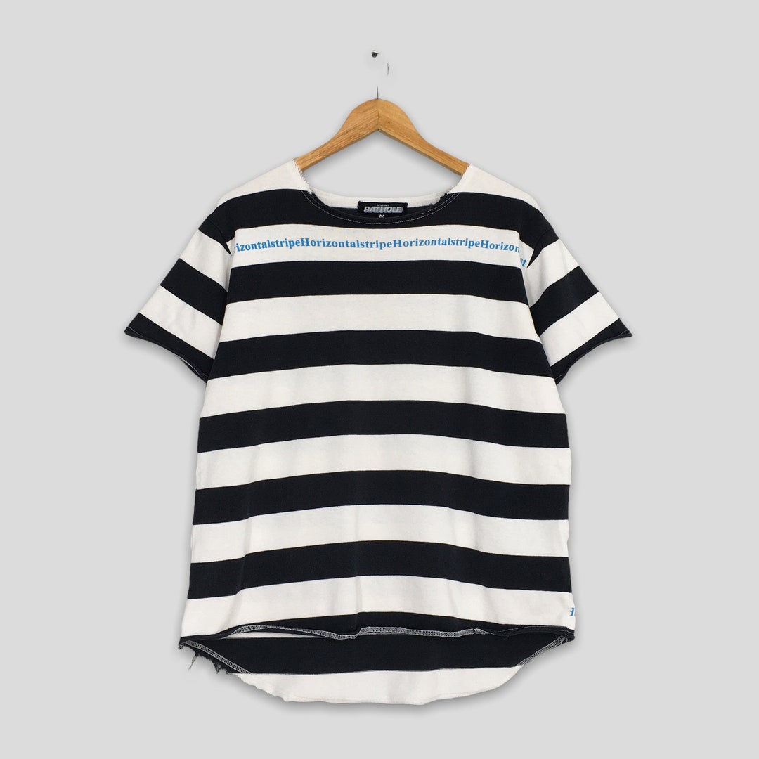 Vintage 90s Rathole Jail Prison Stripes Tshirt Medium Horizontal Stripe ...