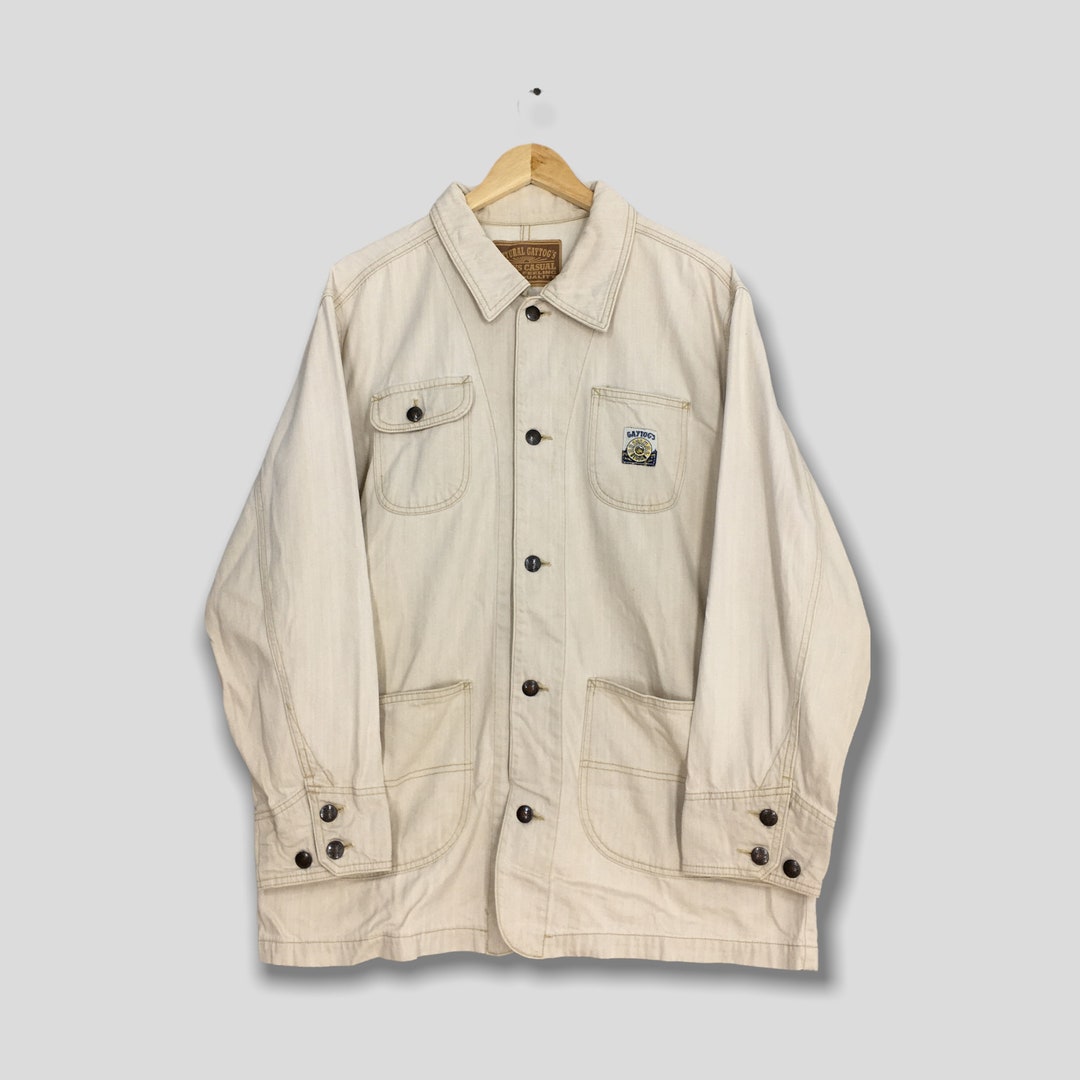 Vintage 80s Gaytogs Workers Jeans Casual Jacket Large Field Coats ...