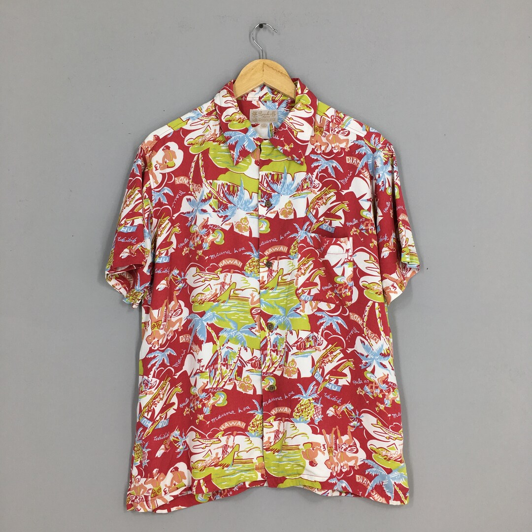 Vintage Hawaiian Aloha Tropical Shirt Large Coconut Tree Beach Island ...