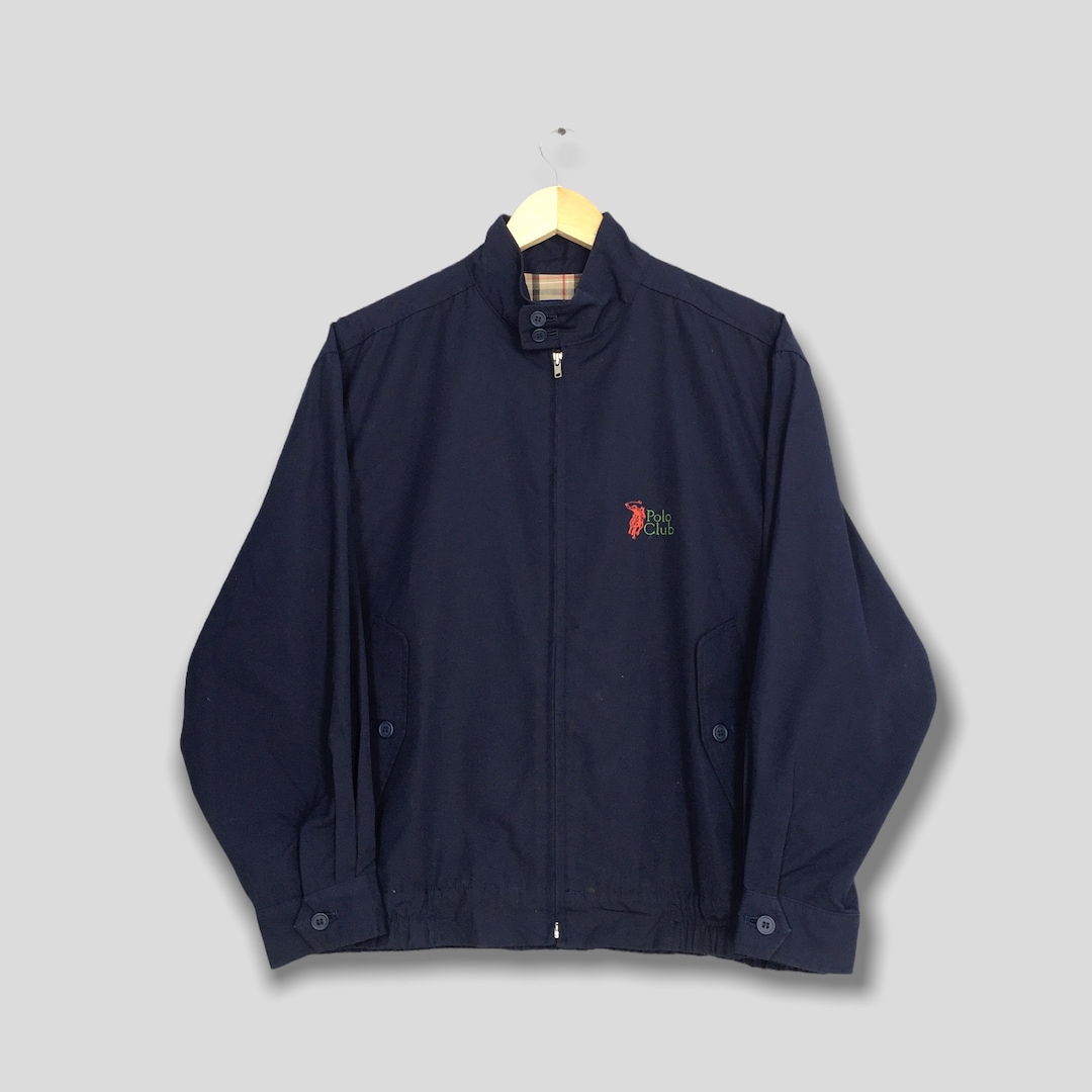 Vintage Polo Club Harrington Blue Jacket Medium 1990's Polo Pony ...