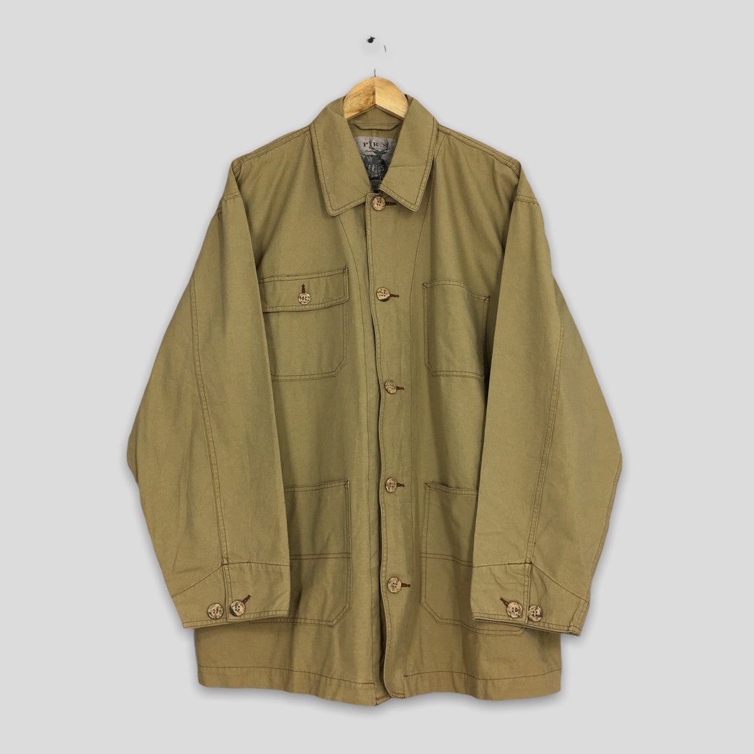 Vintage Casual Workers Brown Jacket Large 1990's Workwear Jacket Beige ...