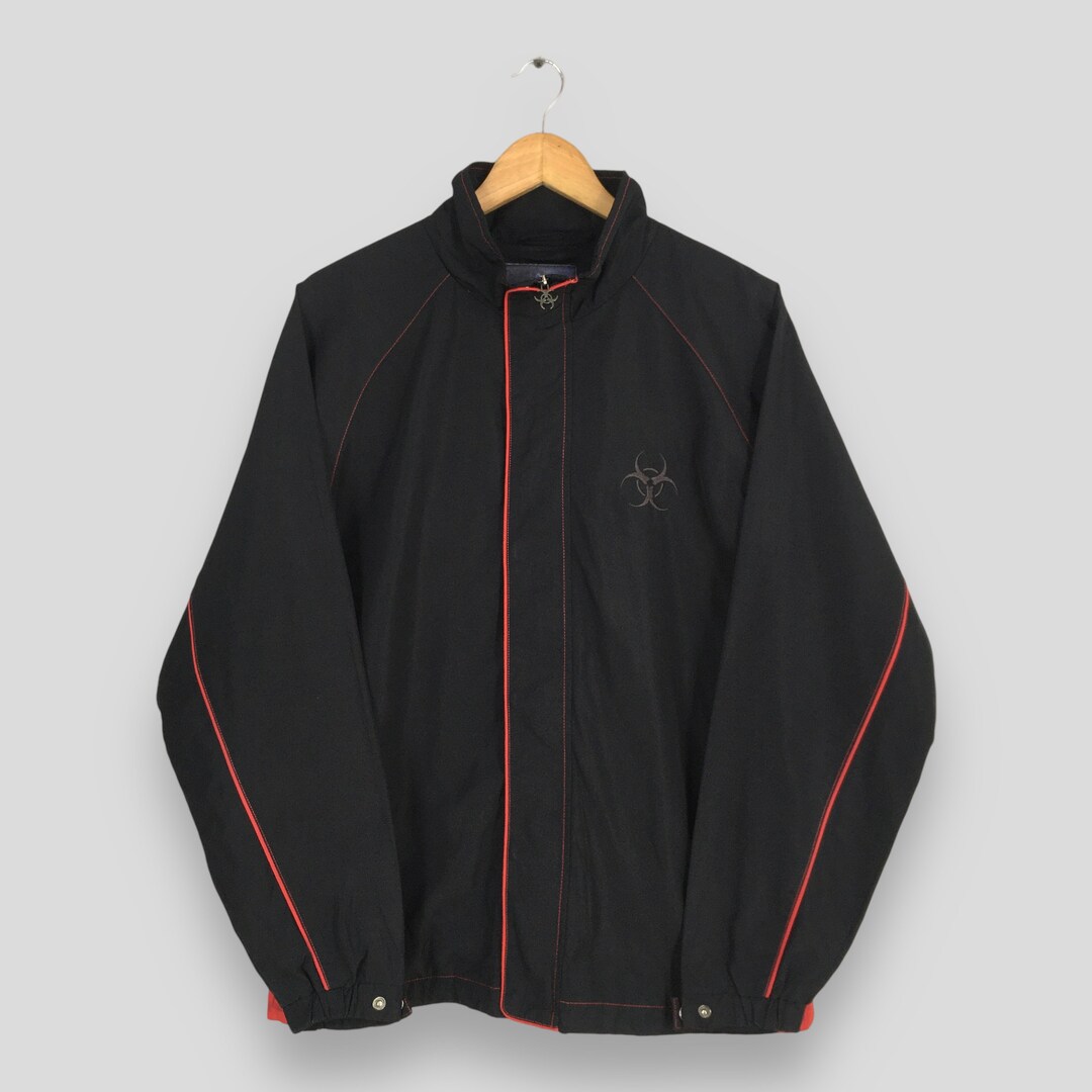 Vintage 90s Biohazard Windbreaker Jacket Large Biohazard Activewear ...