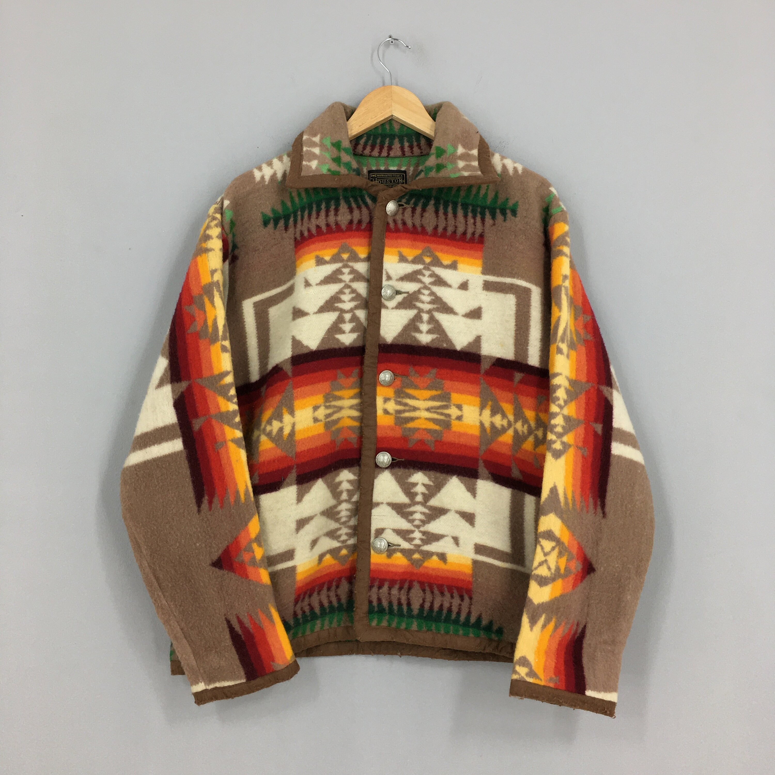 Houston Japan Aztec Navajo Wool Jacket Large Vintage 90's | Etsy