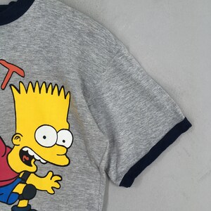 Vintage Bart Simpson Rollerbart Cartoon Ringer T Shirt Medium 1990's ...