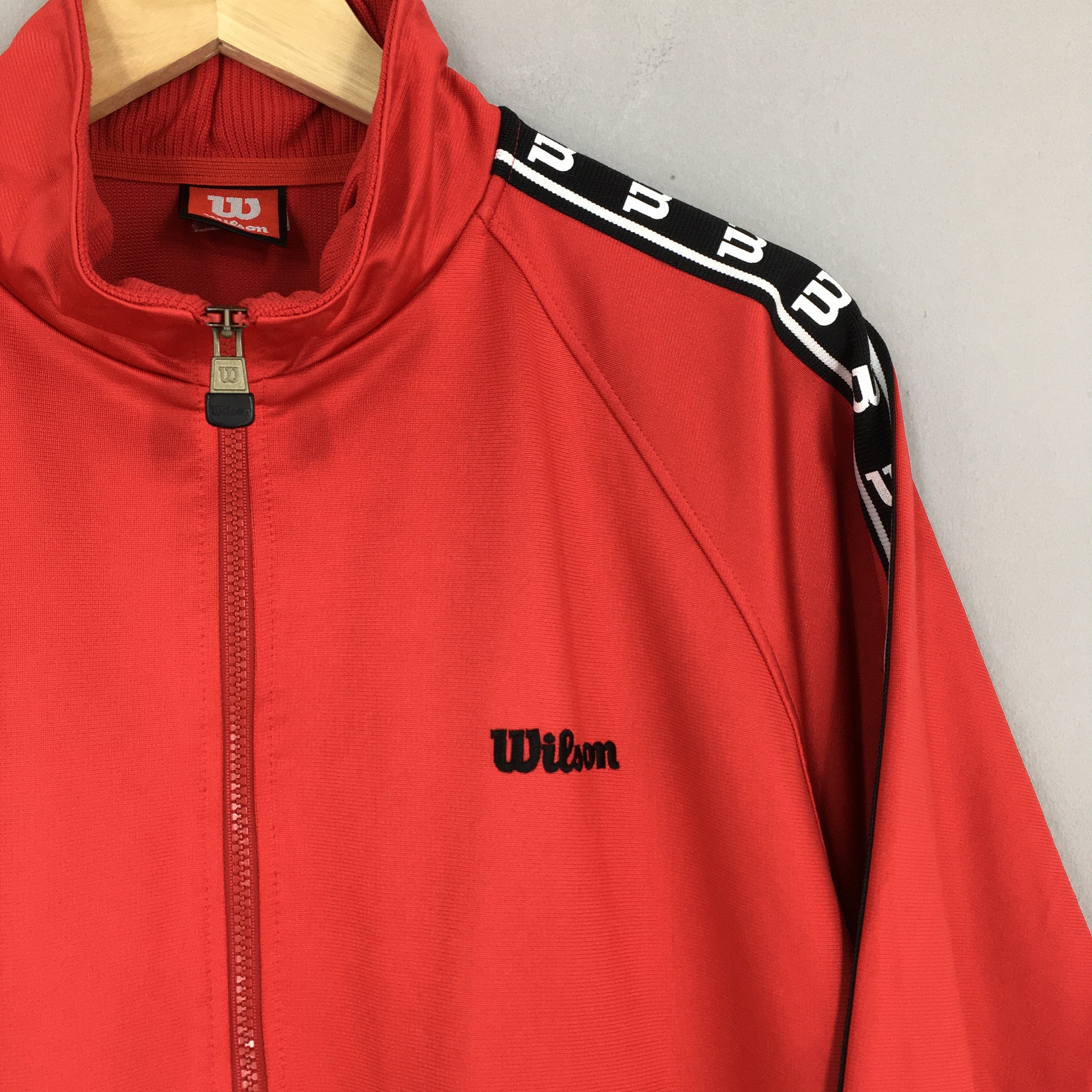 Vintage Wilson Windrunner Red Jacket Large 1990's Wilson Sportswear ...