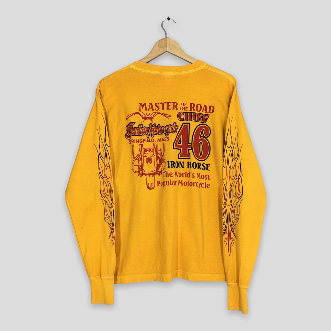 Vintage Iron Horse Motorcycle Club Yellow Tshirt Large Vintage 90s ...