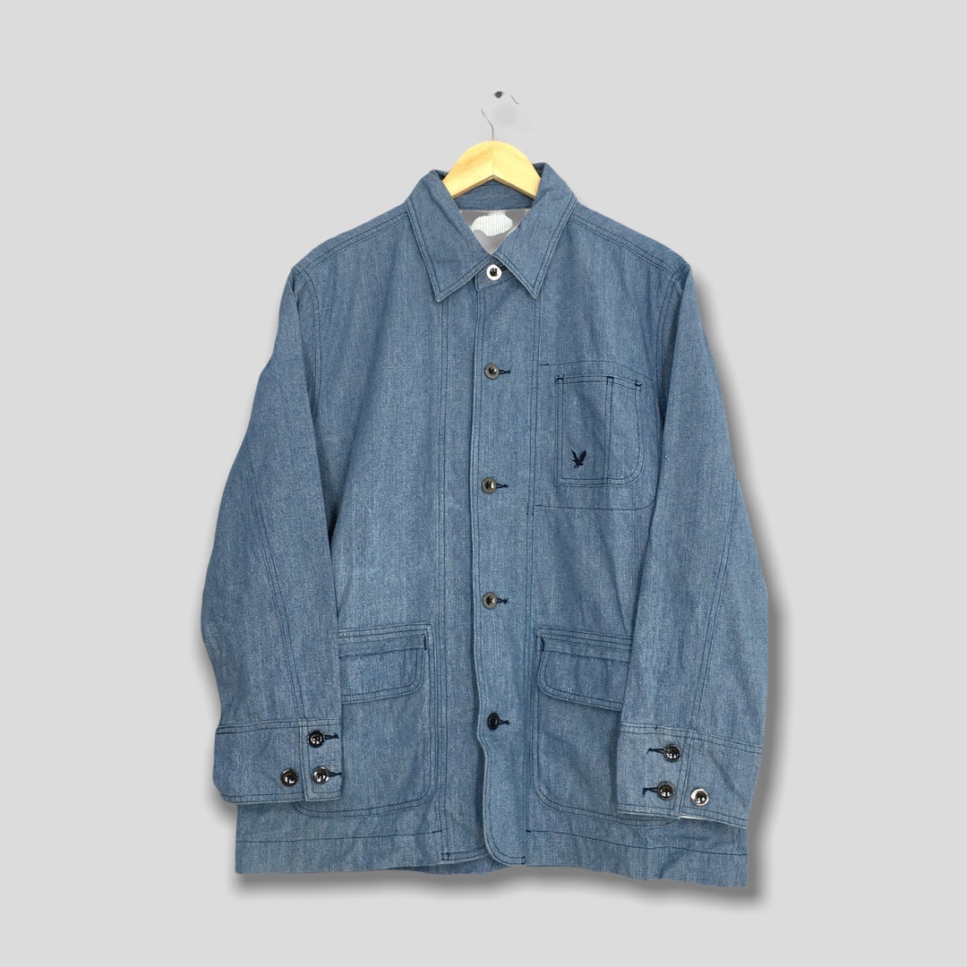 Vintage Denim Workers Jacket Large American Denim Chore Denim Jacket ...