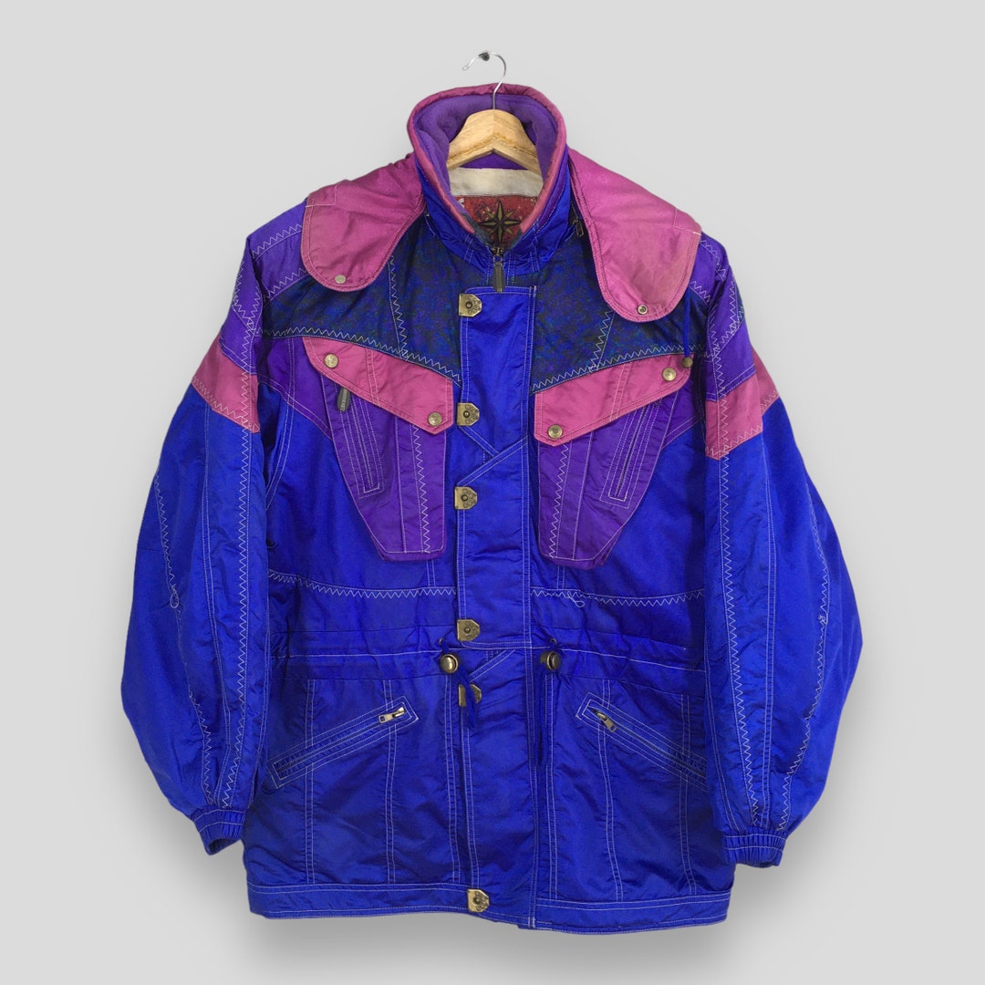 Vintage 90s Retro Windex Ski Suit Hoodie Jacket Large Multicolor Skiing ...