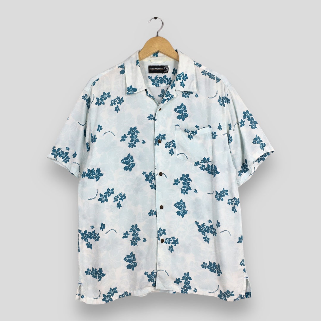 Vintage T&C Surf Designs Hibiscus Flower Tropical Hawaii Shirt Large ...