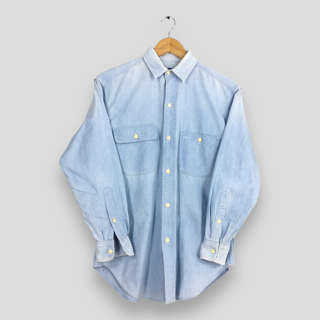Vintage Polo Ralph Lauren Jeans Blue Shirt Small 90's Ralph Lauren Pony ...