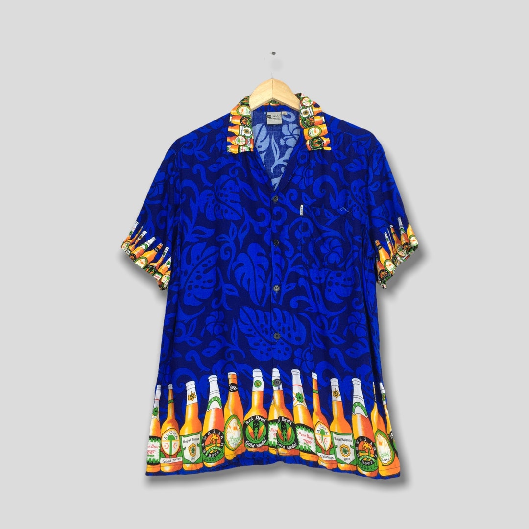 Vintage Hawaii Tequila Beer Shirt Blue Large Honolulu Cocktail ...