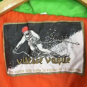 Vintage Vitesse Vague Italy Ski Wear Orange Hoodie Jacket Large Vitesse ...