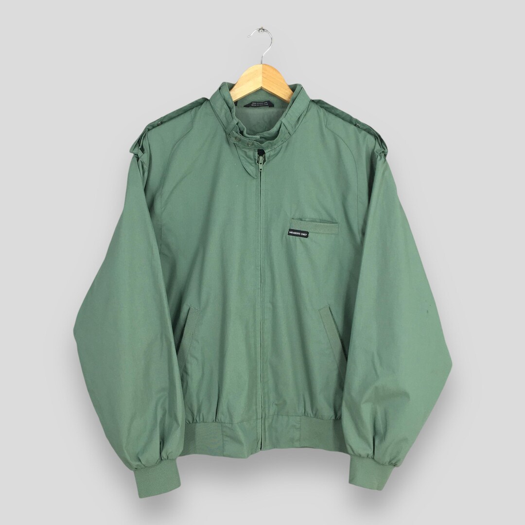 Vintage Members Only Green Zipper Jacket Medium Members Only Harrington ...