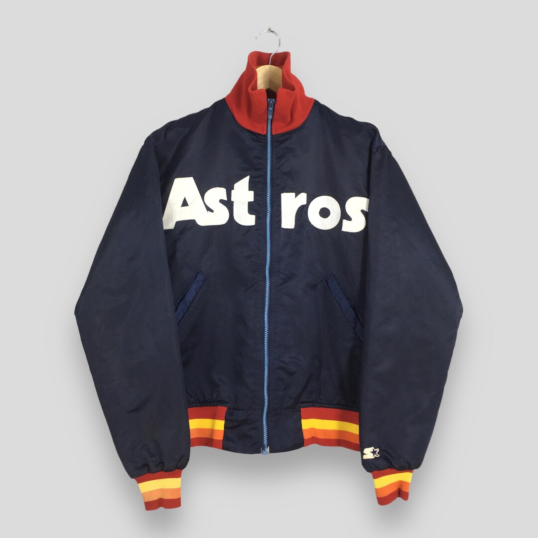 Vintage Houston Astros Satin Bomber Jacket Medium 90s Baseball Houston ...