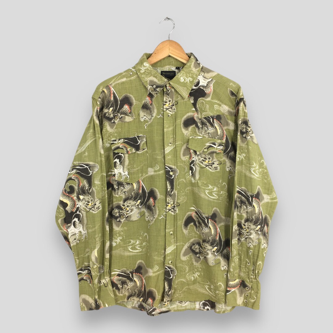 Vintage Pavement Japanese Dragon Raijin Art Shirt Large Sukajan Japan ...