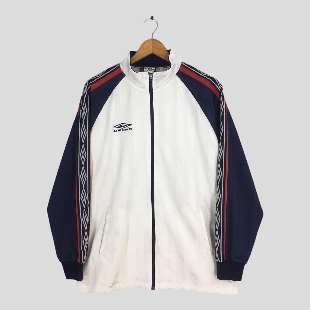 Vintage 1990's Umbro Windbreakerjacket Xlarge Umbro Sportswear White ...
