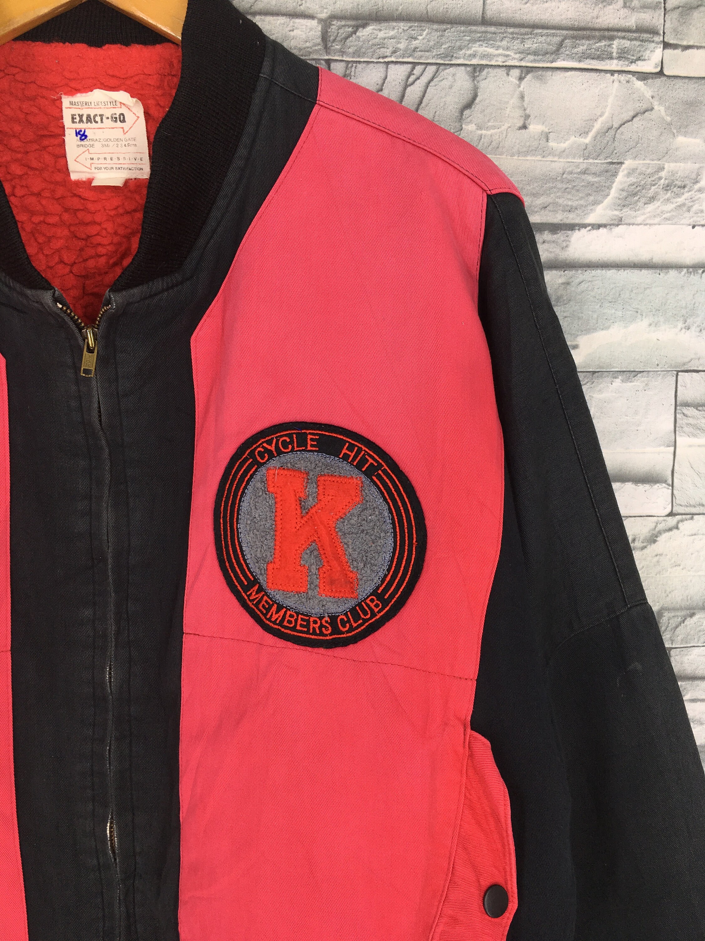 Vintage 90s MEMBERS CLUB Bomber Jacket Sherpa Large Varsity | Etsy