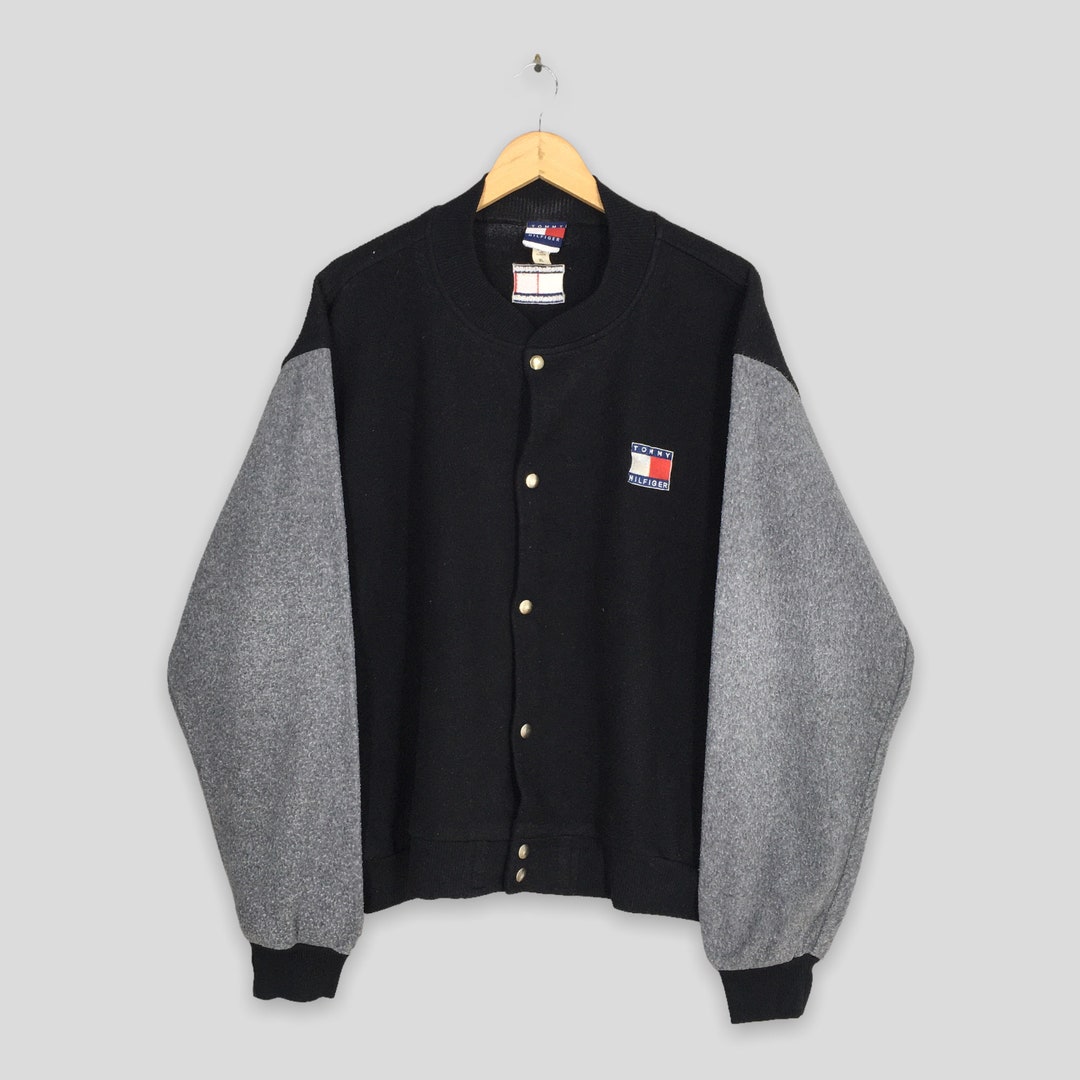 Vintage 90's Tommy Hilfiger Buttons Jacket Black Xlarge Tommy Hilfiger ...