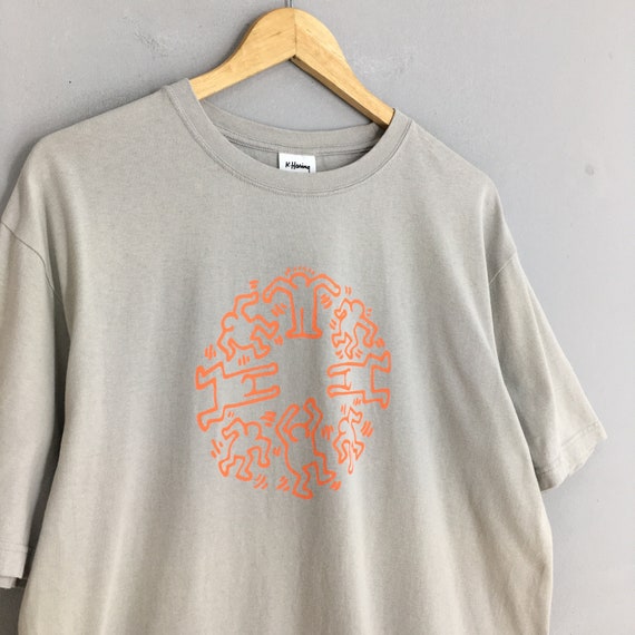 Vintage 90's Keith Haring Circle Of Men Dance Artwork… - Gem