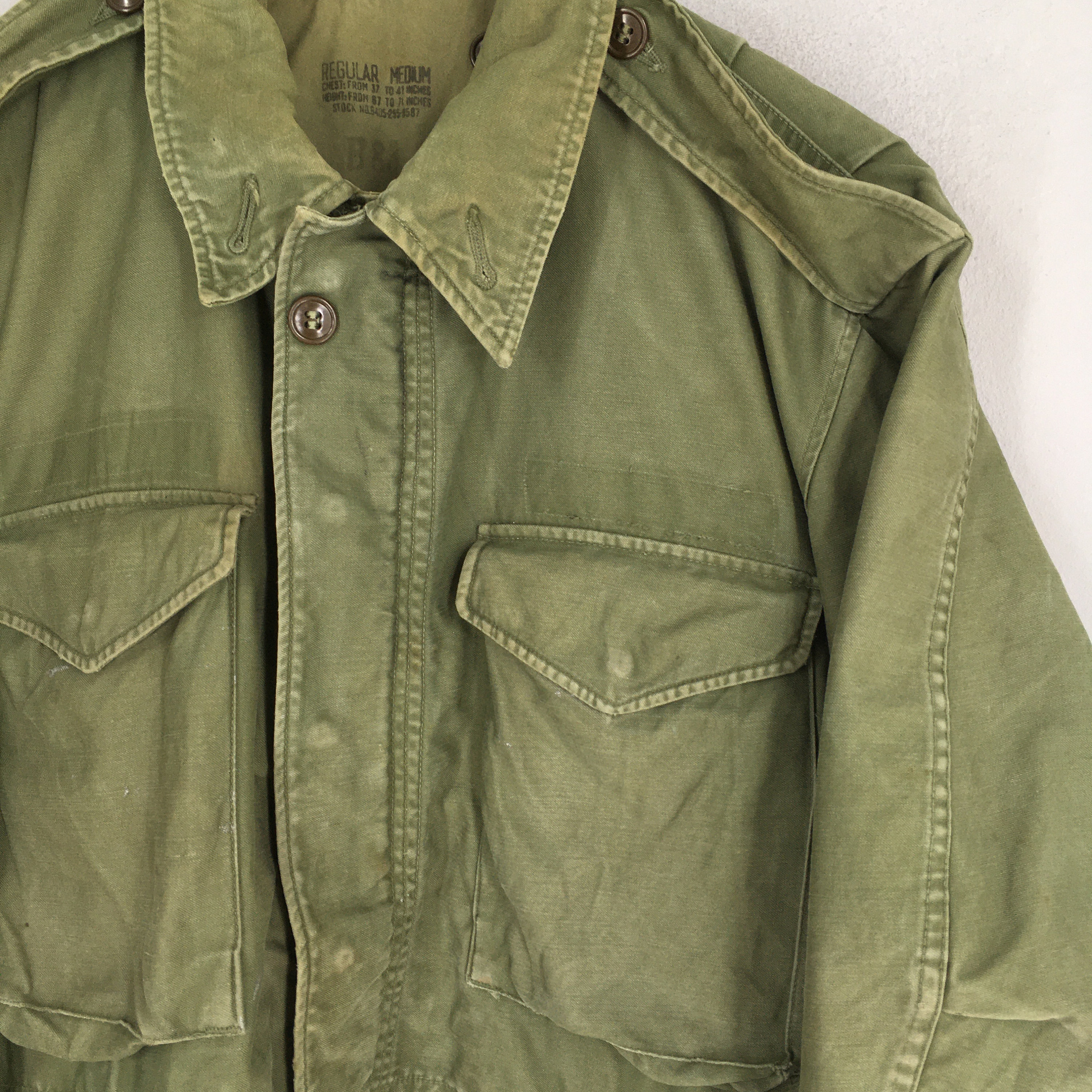 Vintage 60's M-51 US Army Field Jacket Medium 1961 Olive Green Army M51 ...