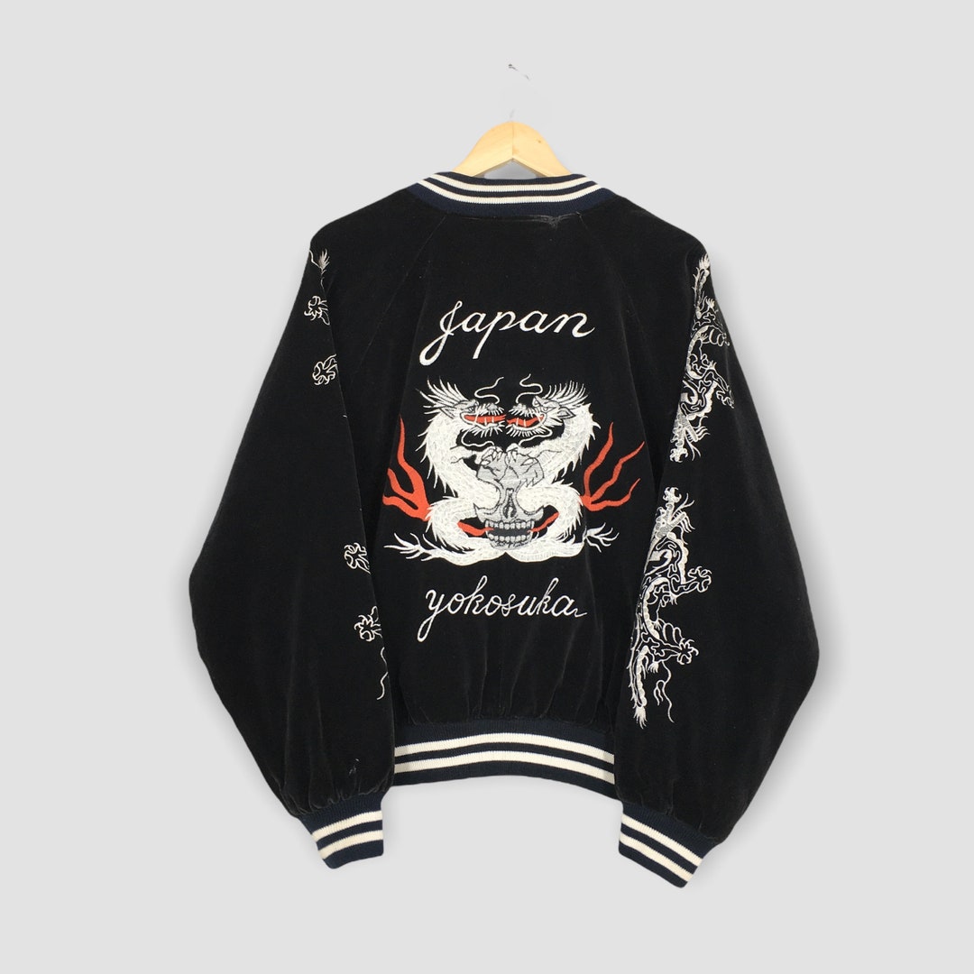 Vintage Sukajan Yokosuka Dragon Fighting Souvenir Jacket Medium 1990s ...