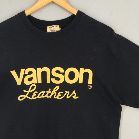 Vintage Vanson Cotton Motorcycle Club Black Tshirt La… - Gem