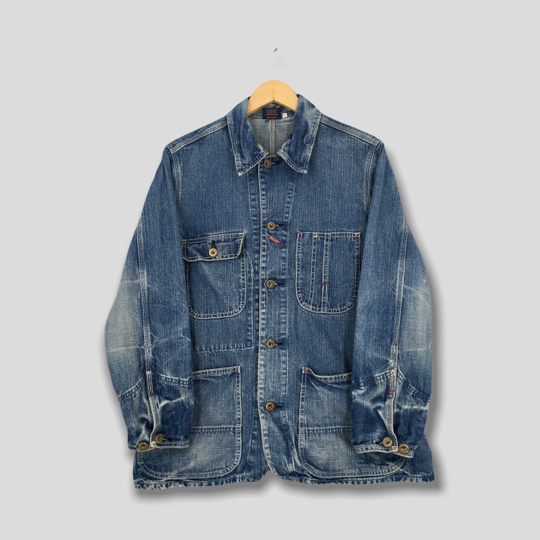 Vintage 1990s Omnigod Japan Blue Denim Workers Jacket Small 90s Omnigod ...
