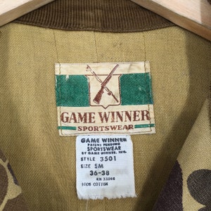 Vintage 70s Game Winner Hunting Duck Camo Jacket Medium 1980s Us ...