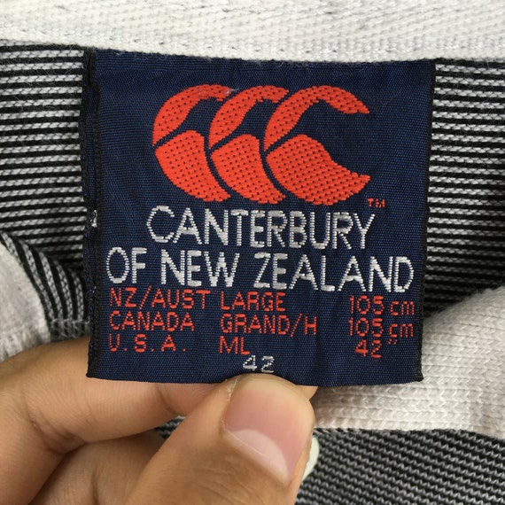 Vintage Canterbury Of New Zealand Striped Polo Rugby … - Gem