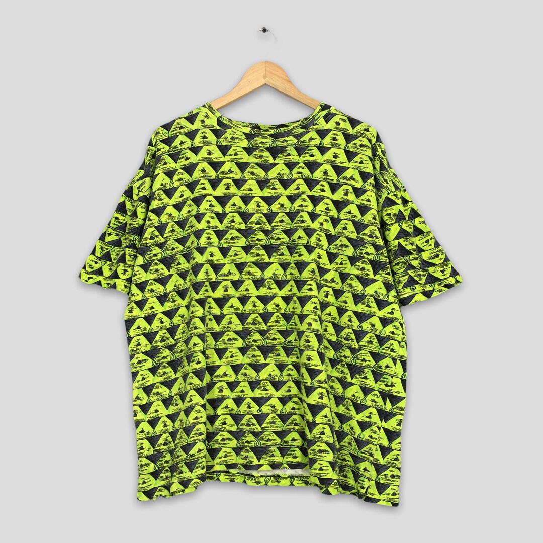 Vintage 90's Maui & Sons Surfer Wave Abstract Neon T Shirt Xlarge Pop ...