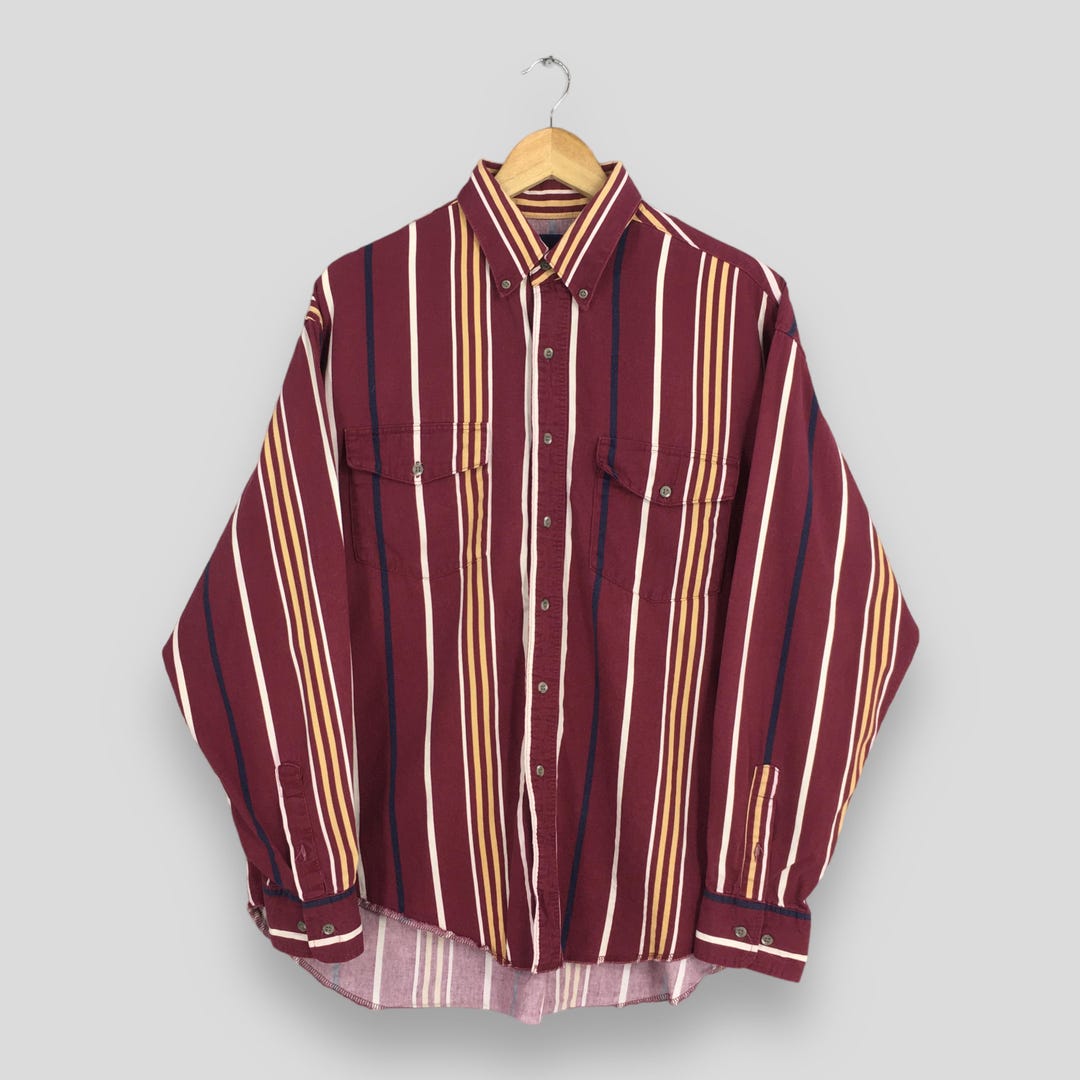 Vintage 90s Wrangler Vertical Stripes Flannel Shirt Xlarge Wrangler ...