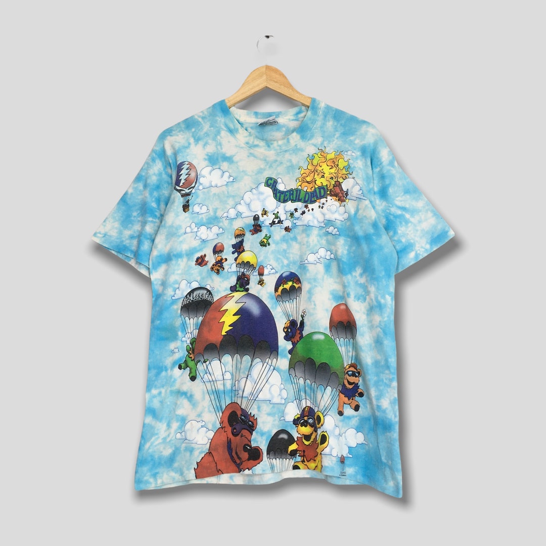 Vintage 90s Grateful Dead Hot Air Balloon Tie Dye Tshirt Large Grateful ...