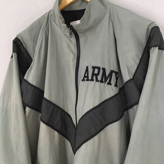 Vintage 80s Us Army Gray Zipper Windrunner Jacket Men… - Gem