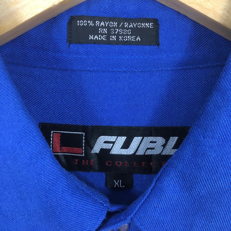 Vintage 90s FUBU Jeans Co. Limited Edition Racing Rayon Shirt Xlarge ...